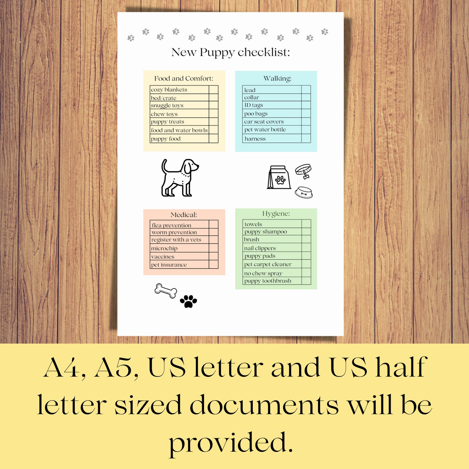 New Puppy Checklist Printable - Etsy
