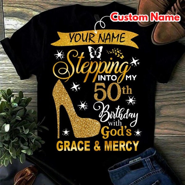 Stepping Into My 50th Birthday With God's Grace and Mercy Svg - Etsy