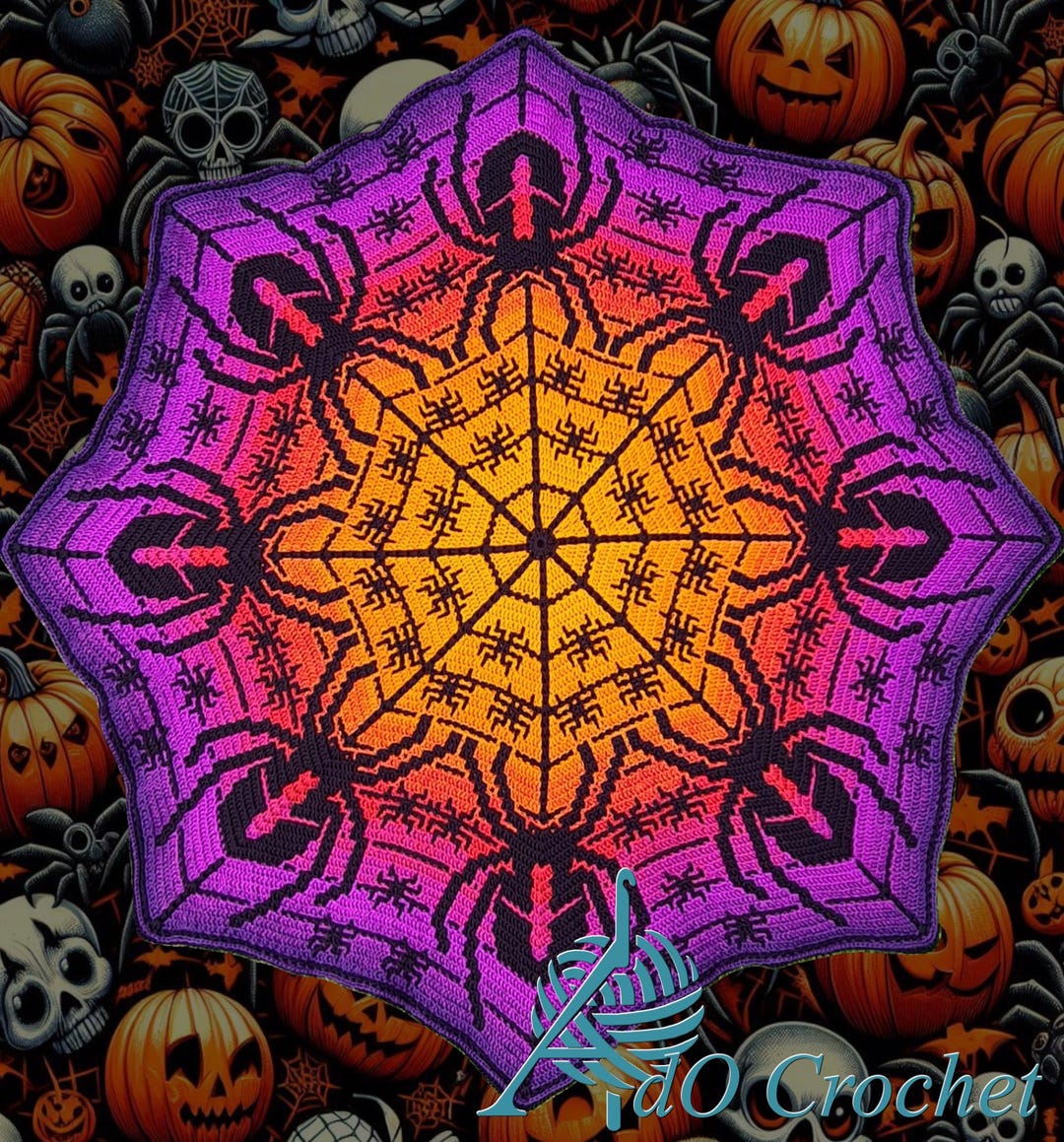 Spiders Octagon, Halloween for Overlay Mosaic and Interlocking Filet ...