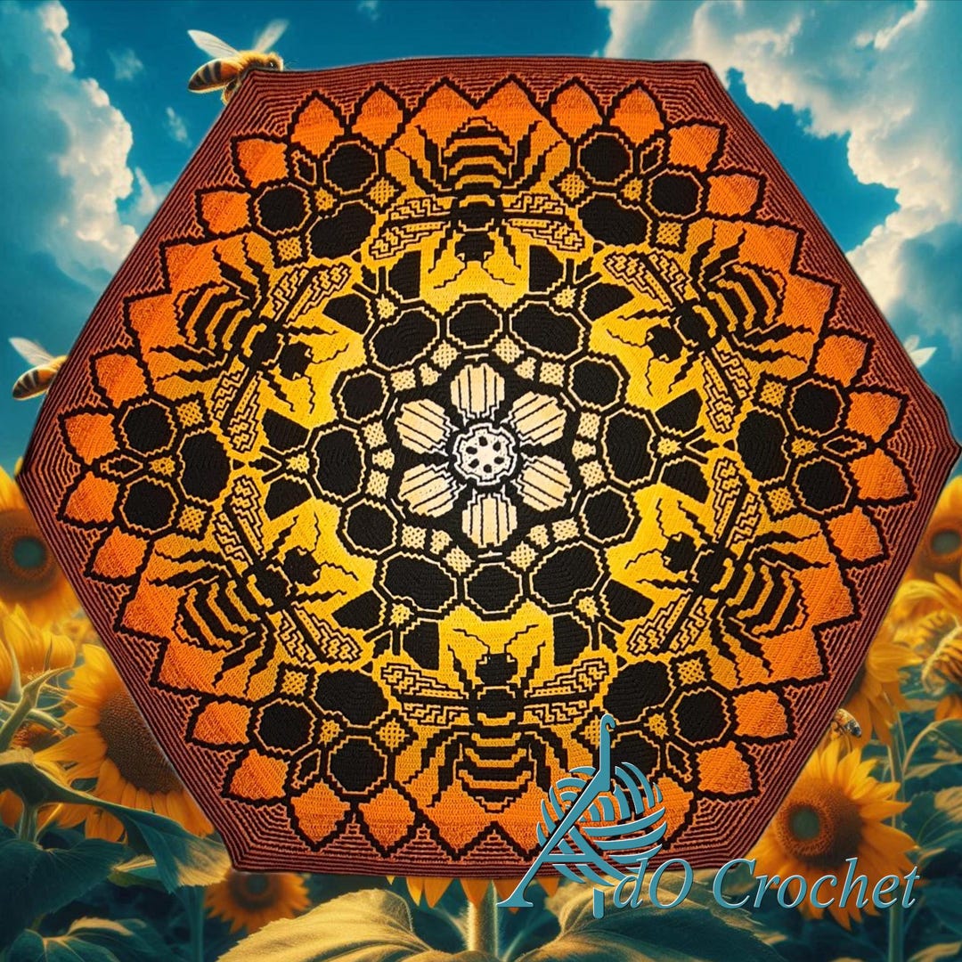 Beehive, Digital Crochet Pattern for Overlay Mosaic and Interlocking ...