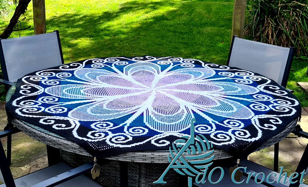 Flower Octagon, Digital Pattern Overlay Mosaic and Interlocking Filet ...