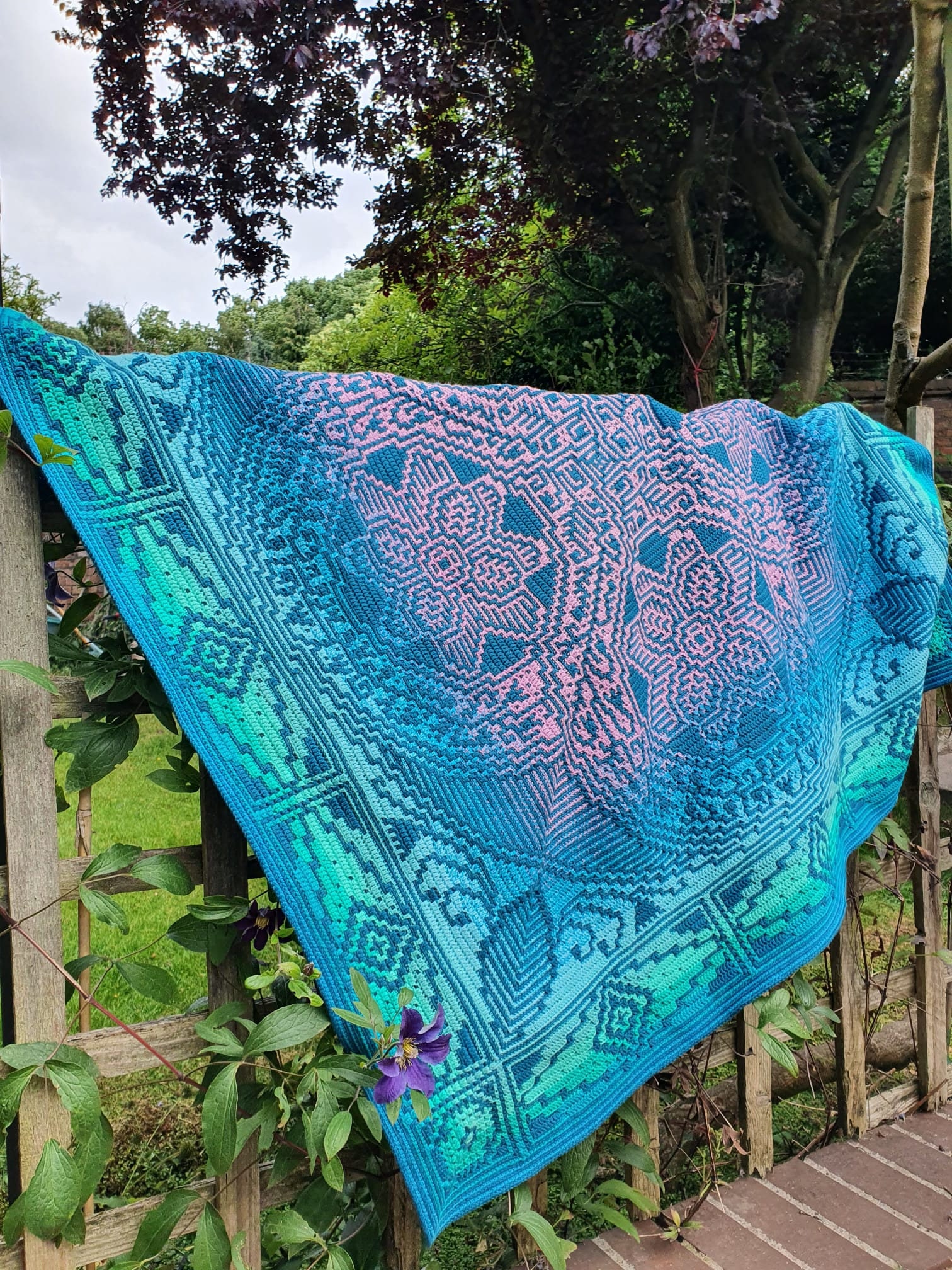 Roman Mosaic Square Overlay Mosaic Crochet in the Round From - Etsy