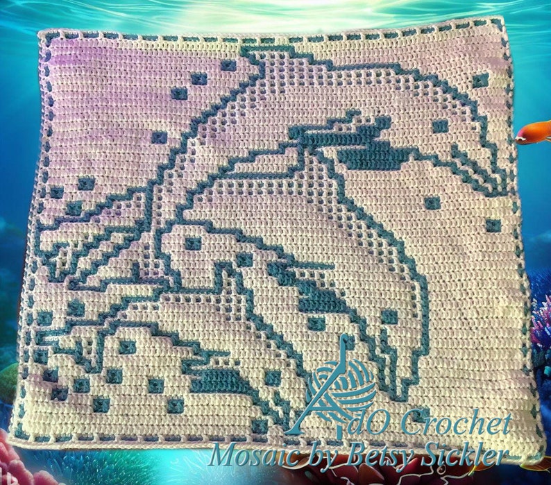 Seaworld, Digital Pattern for Overlay Mosaic and Interlockig Filet ...
