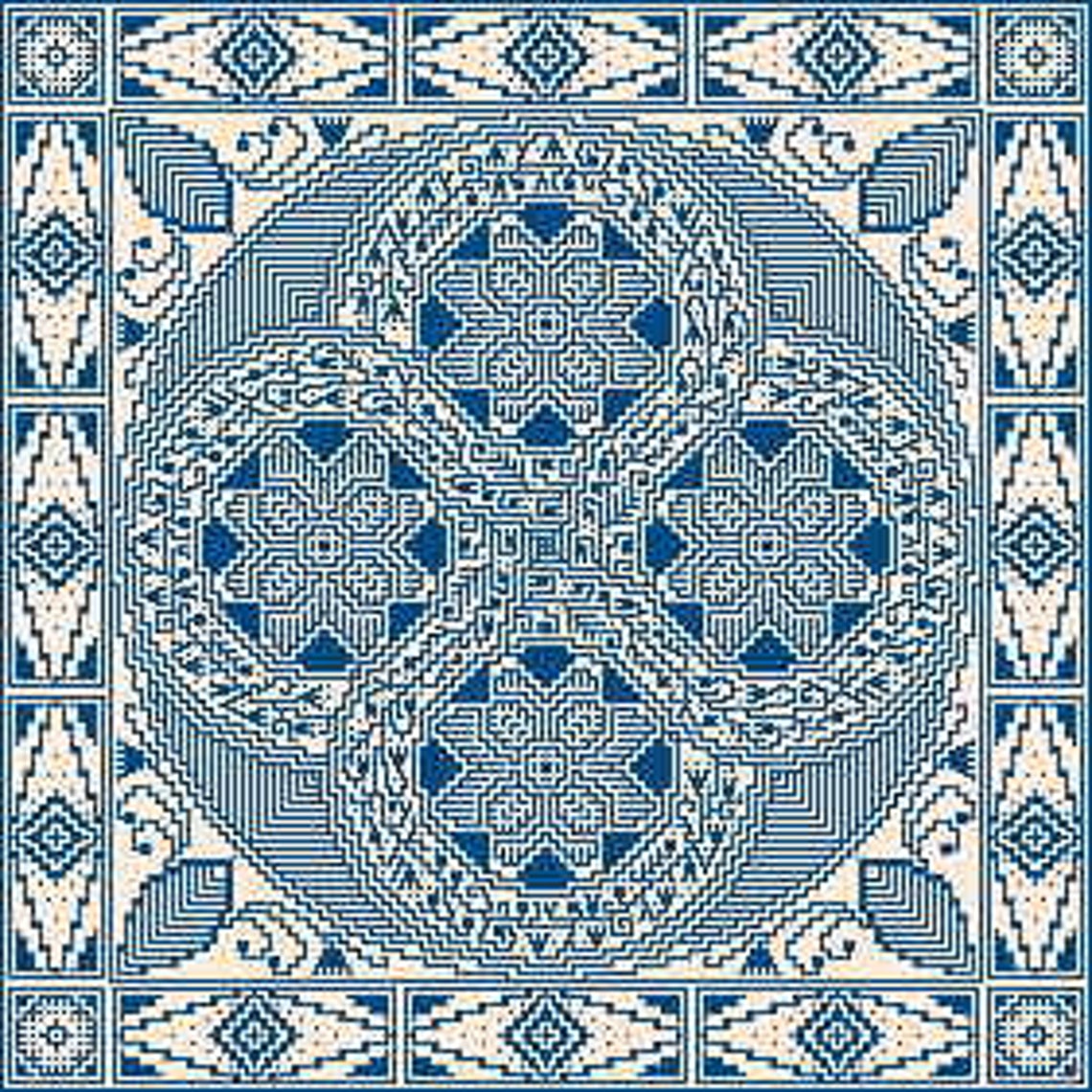 Roman Mosaic Square Overlay Mosaic Crochet in the Round From - Etsy