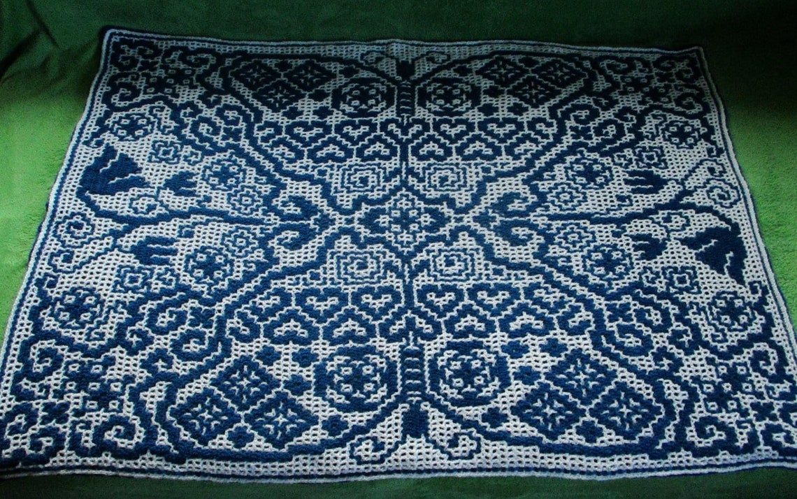 Butterflies, Crochet Pattern for Overlay Mosaic and Interlocking Filet ...