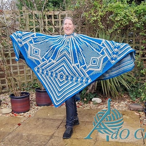 Art Deco, Poncho Throw Digital Crochet Pattern - Etsy