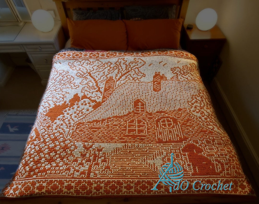 Summer Cottage, Digital Pattern for Interlocking and Mosaic Crochet in ...