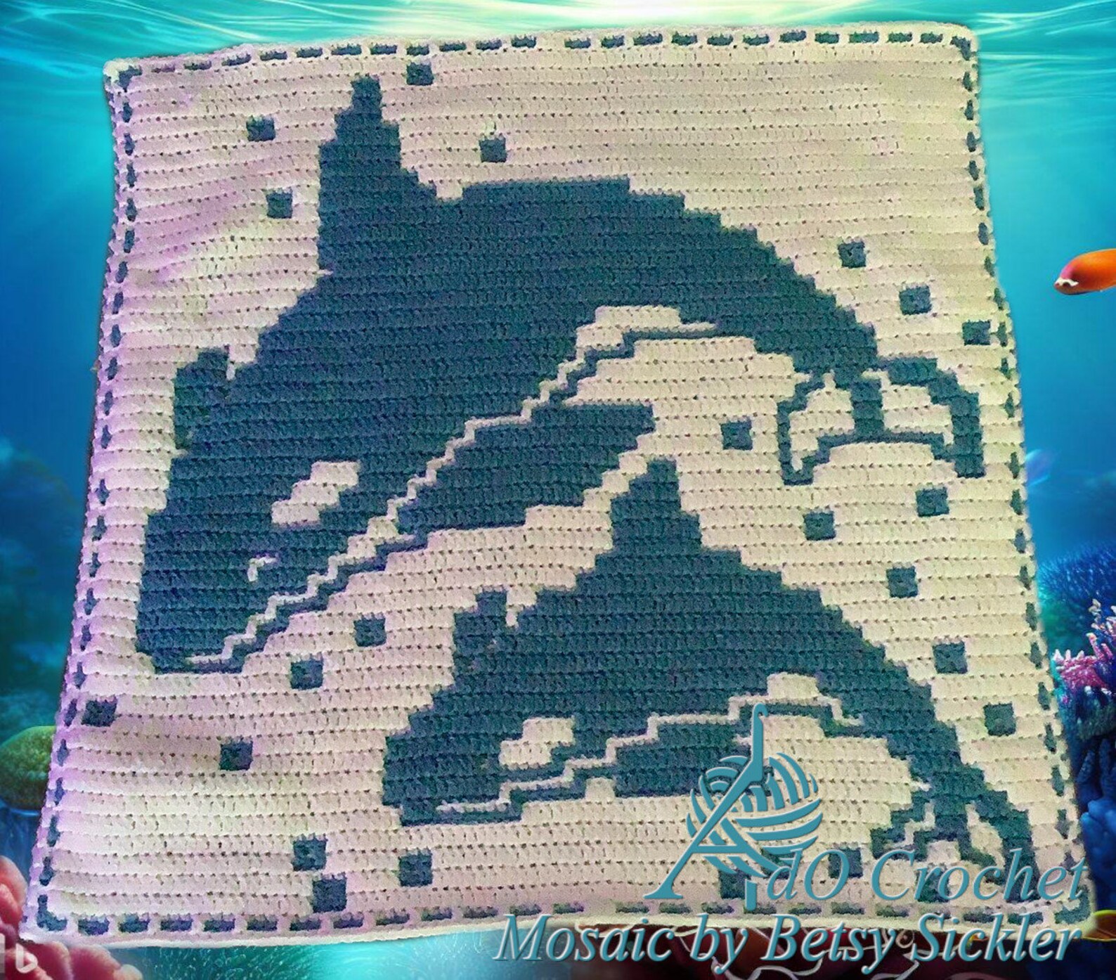 Seaworld, Digital Pattern for Overlay Mosaic and Interlockig Filet ...
