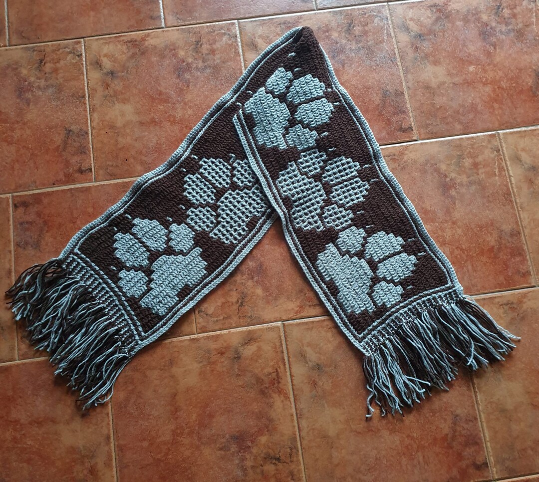 Dog Paws Scarf, DIGITAL PATTERN in English US Terms - Etsy