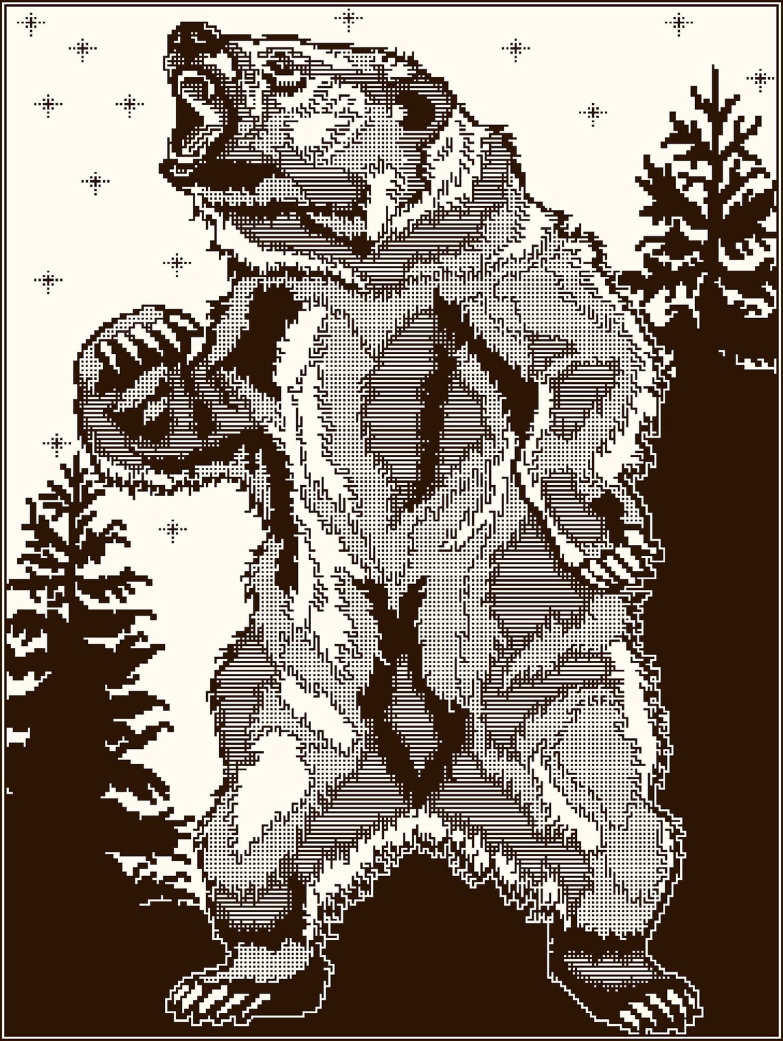 Bear Pattern for Overlay Mosaic Crochet and Interlocking - Etsy