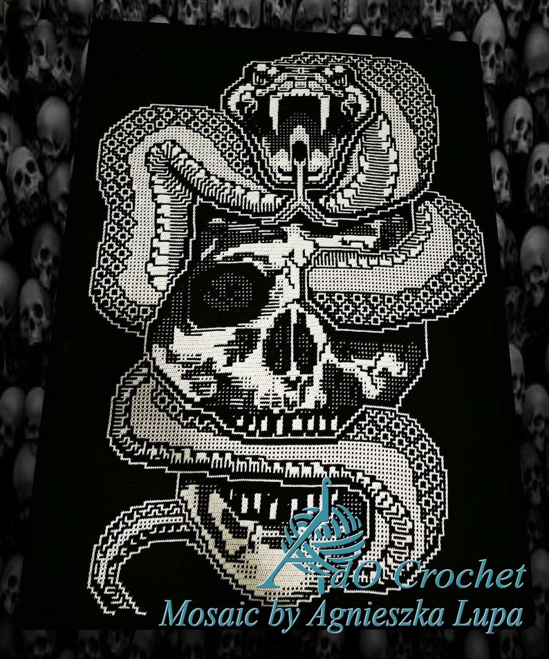 Snake and Skull, DIGITAL PATTERN for Overlay Mosaic and Interlocking ...