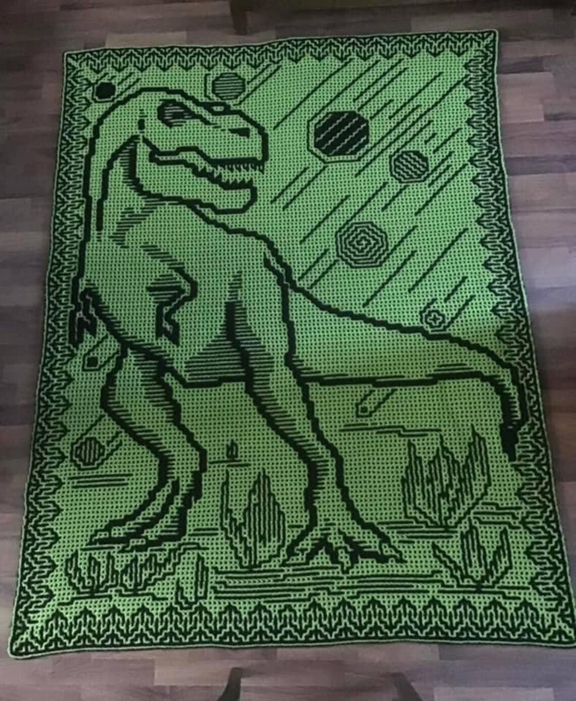 T Rex in Distress Crochet Pattern for Throw or Blanket DIGITAL - Etsy