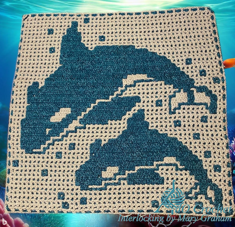 Seaworld, Digital Pattern for Overlay Mosaic and Interlockig Filet ...