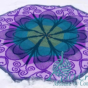 Flower Octagon, Digital Pattern Overlay Mosaic and Interlocking Filet ...