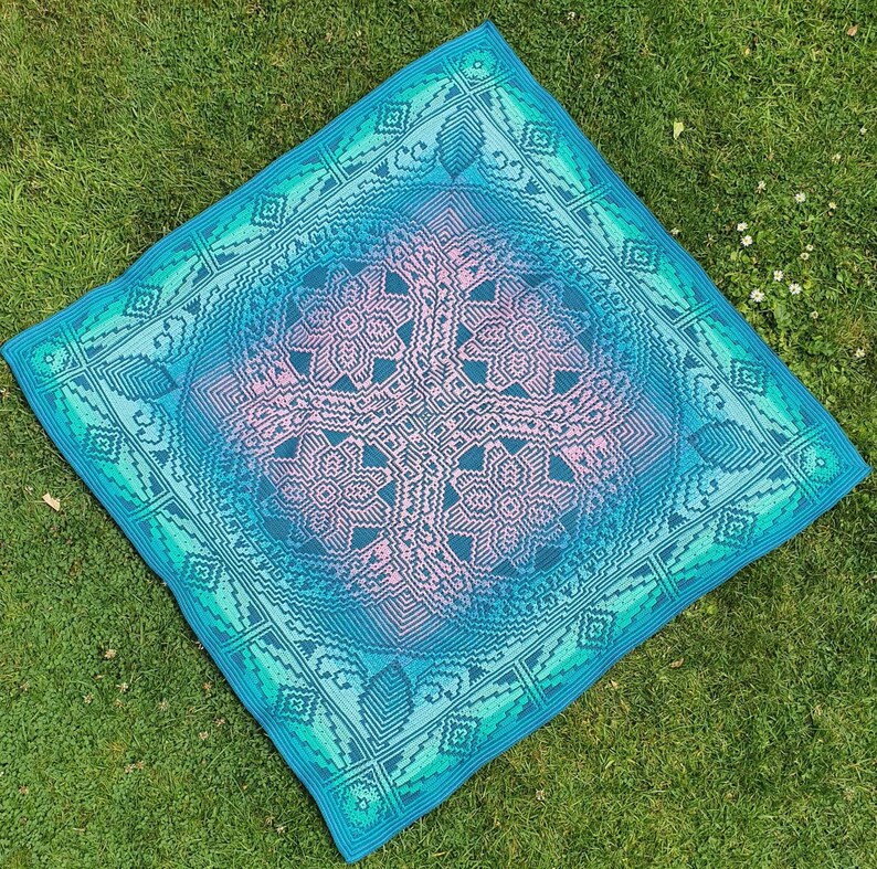 Roman Mosaic Square Overlay Mosaic Crochet in the Round From - Etsy ...