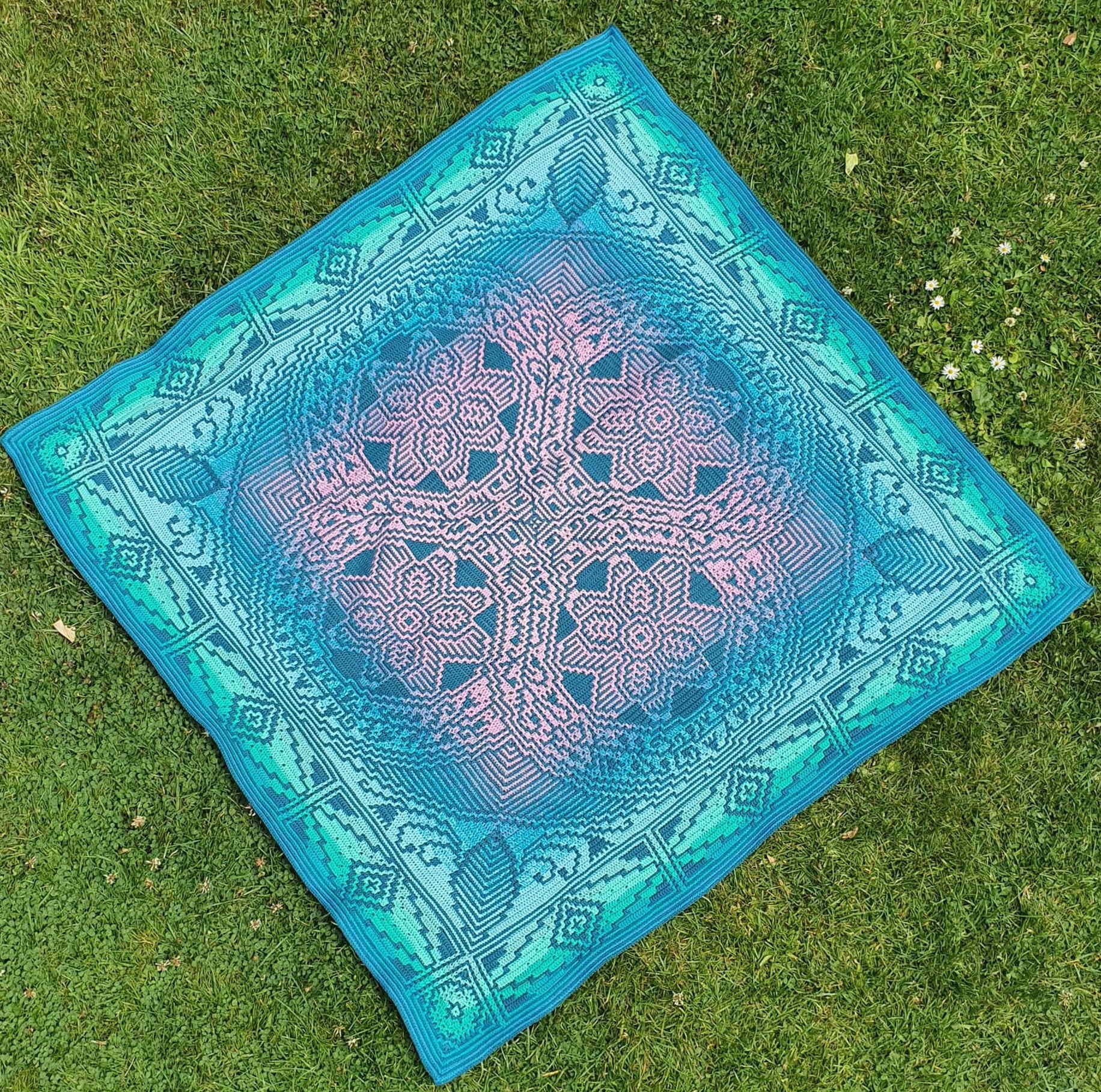 Roman Mosaic Square Overlay Mosaic Crochet in the Round From - Etsy