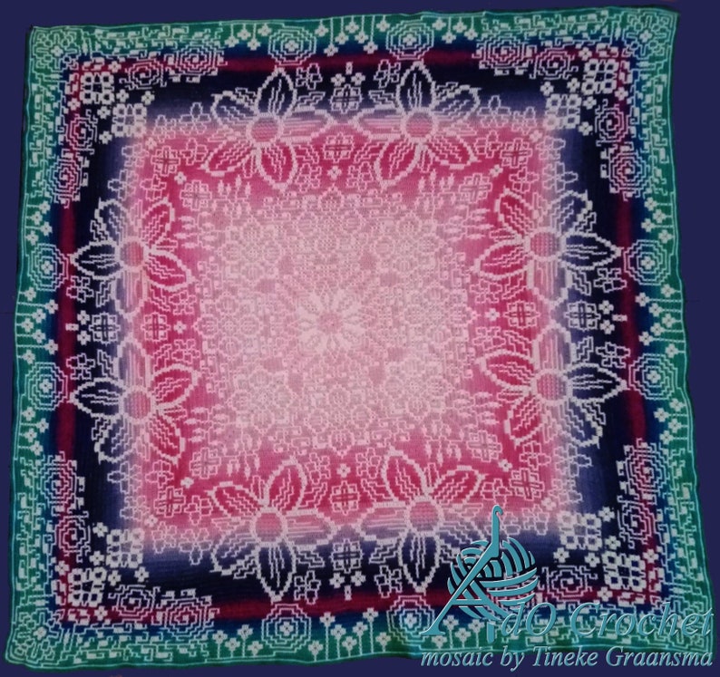 Ring of Flowers, Interlocking or Mosaic in the Round DIGITAL FILE, US ...