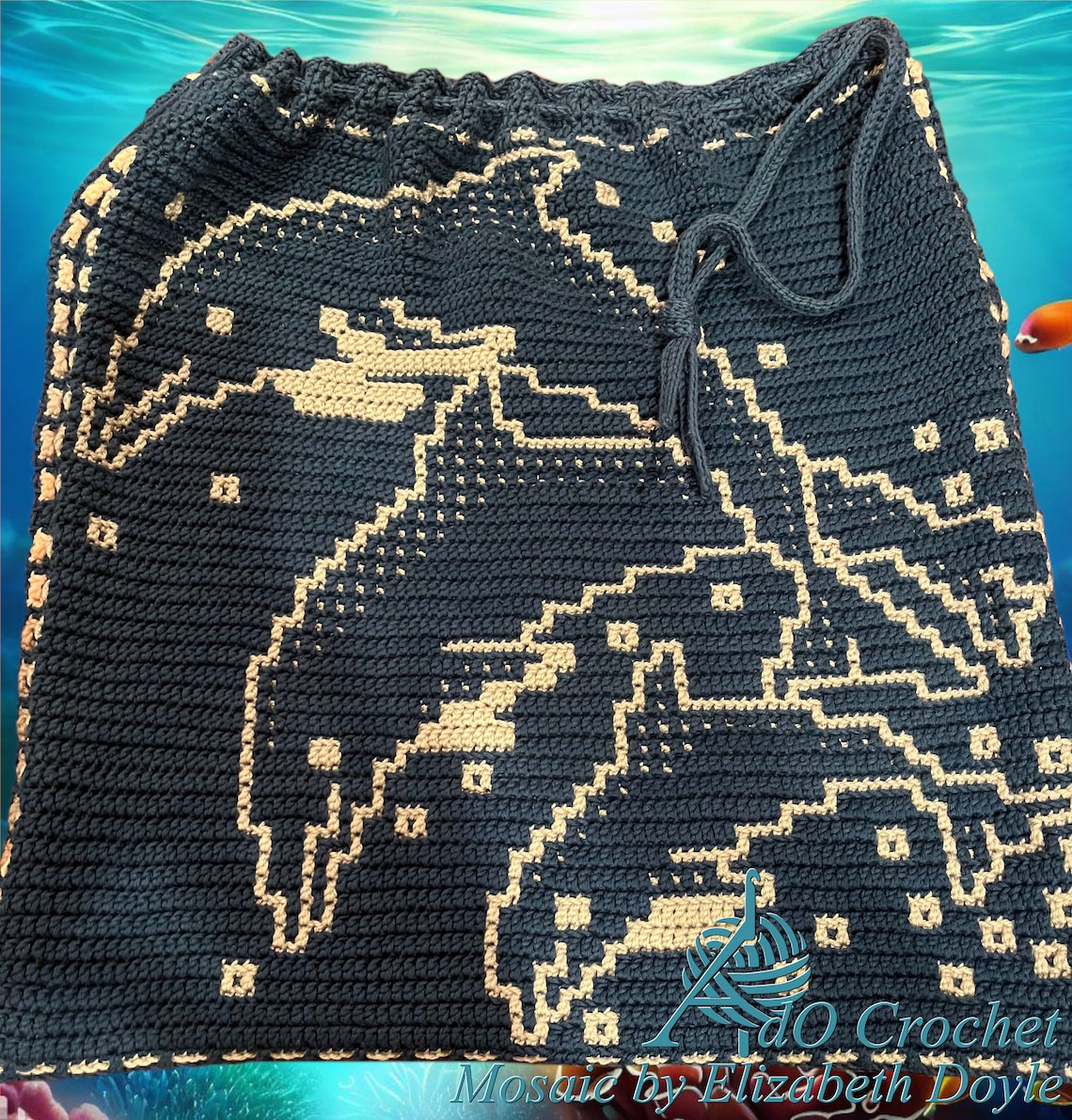 Seaworld, Digital Pattern for Overlay Mosaic and Interlockig Filet ...