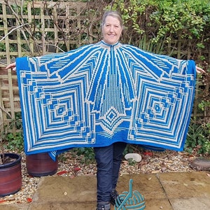 Art Deco, Poncho Throw Digital Crochet Pattern - Etsy