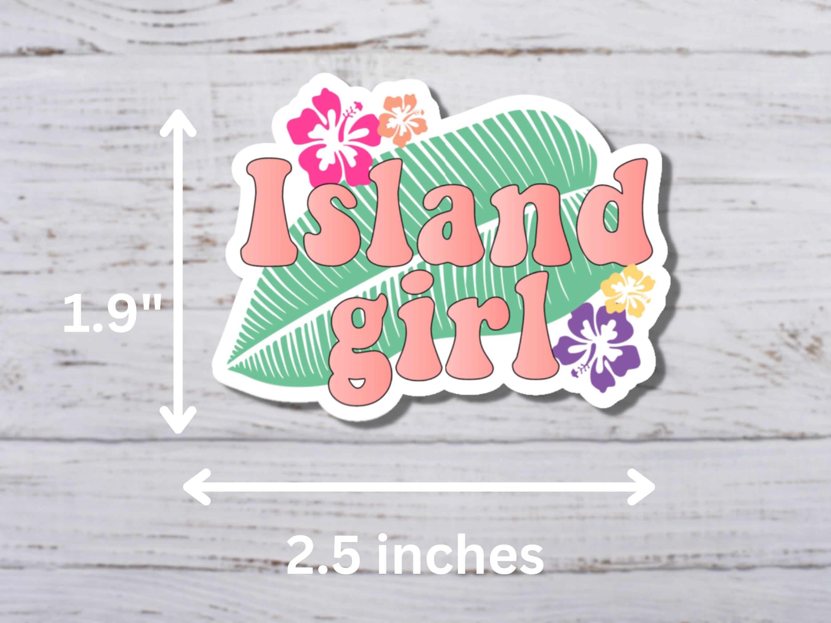 Island Girl Decal | Waterproof Sticker for Laptop, Water Bottle, Phone ...