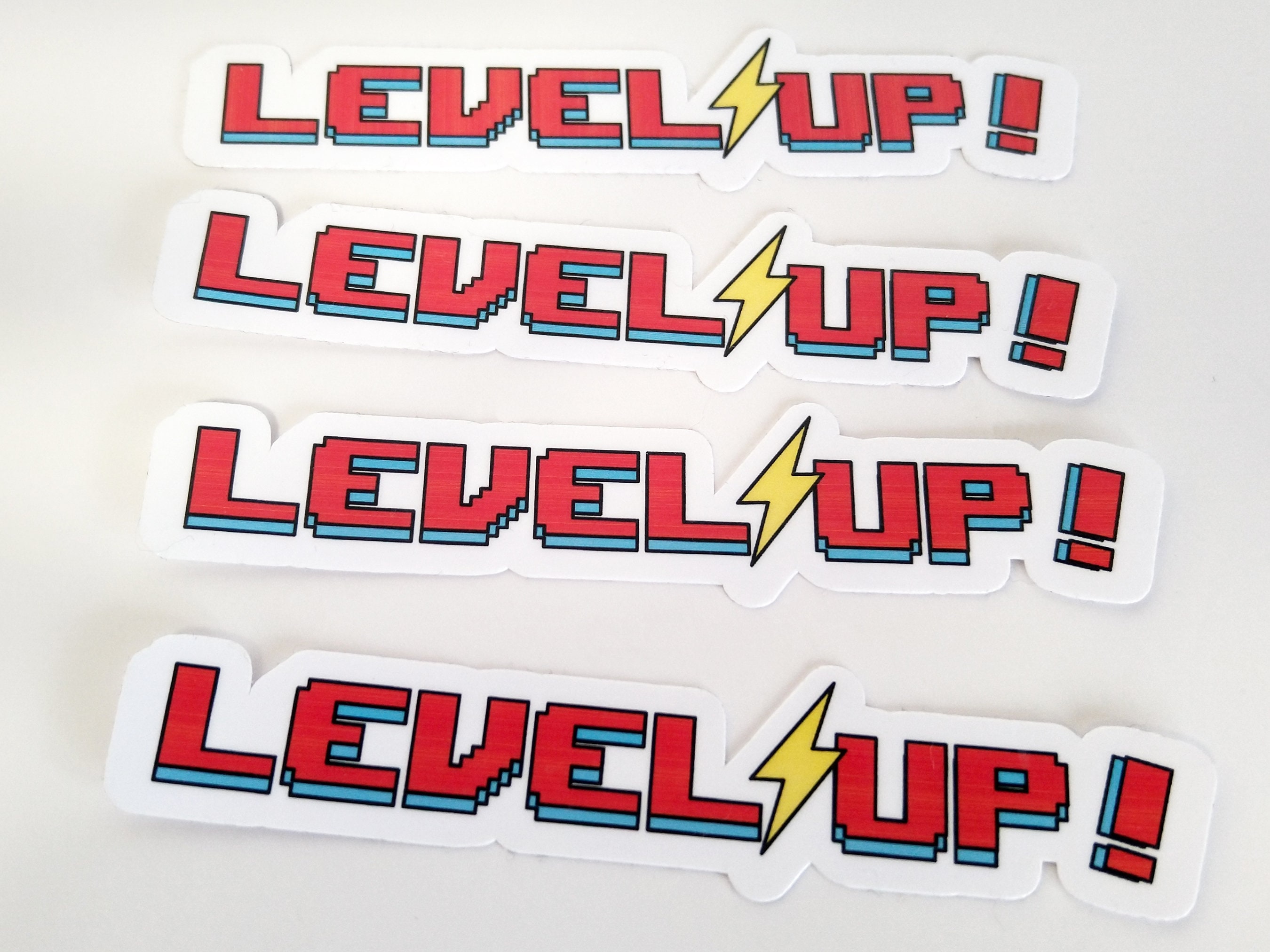 Level up Sticker Waterproof Sticker for Laptop, Water Bottle, Phone ...