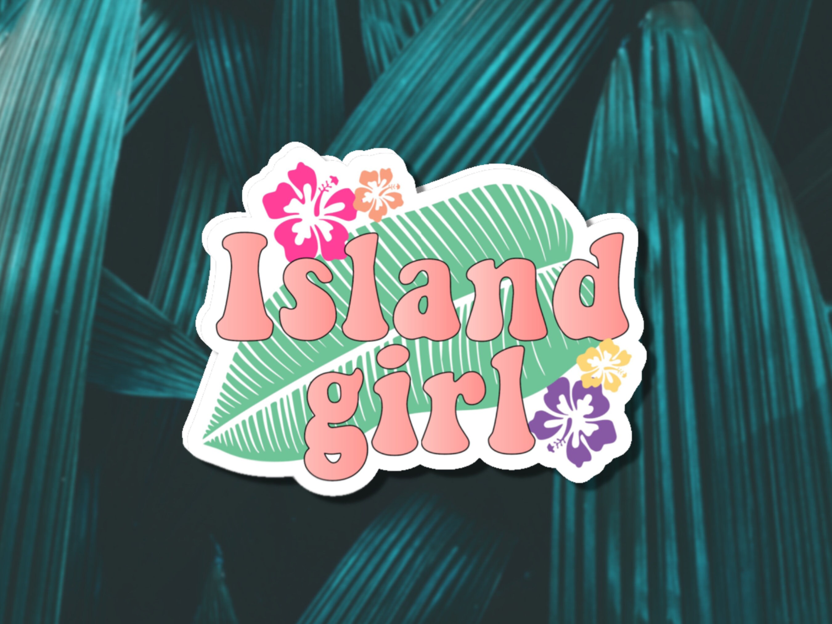 Island Girl Decal | Waterproof Sticker for Laptop, Water Bottle, Phone ...