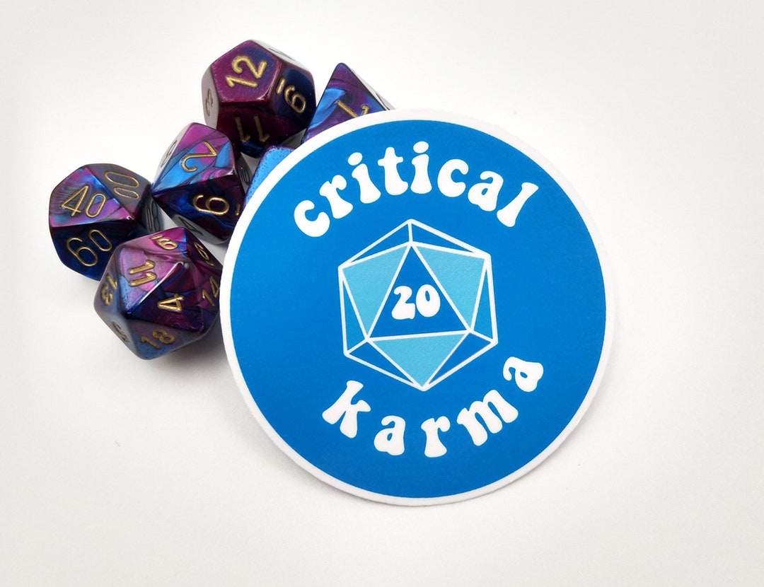 D20 DND Karma Sticker Waterproof Sticker for Laptop Water - Etsy