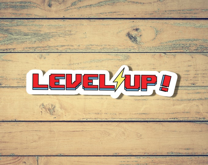 Level up Sticker | Waterproof Sticker for Laptop, Water Bottle, Phone ...