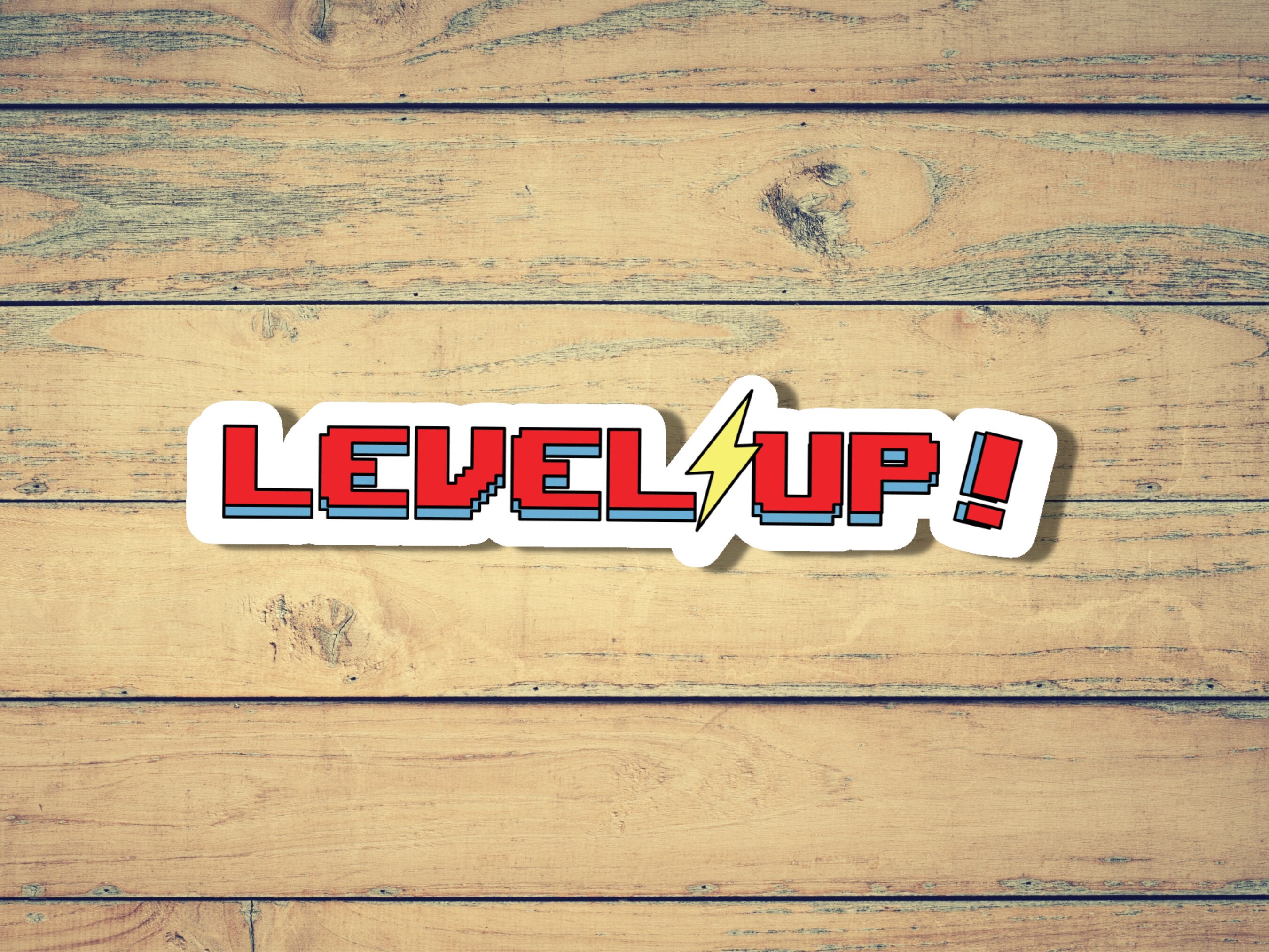 Level up Sticker Waterproof Sticker for Laptop, Water Bottle, Phone ...