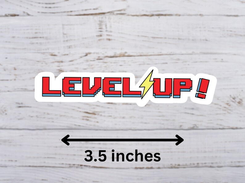 Level up Sticker | Waterproof Sticker for Laptop, Water Bottle, Phone ...