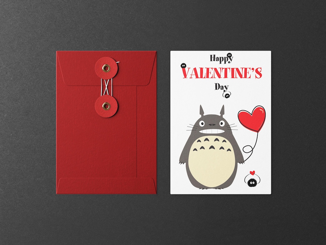 Totoro Studio Ghibli Valentine's Day Card - Etsy