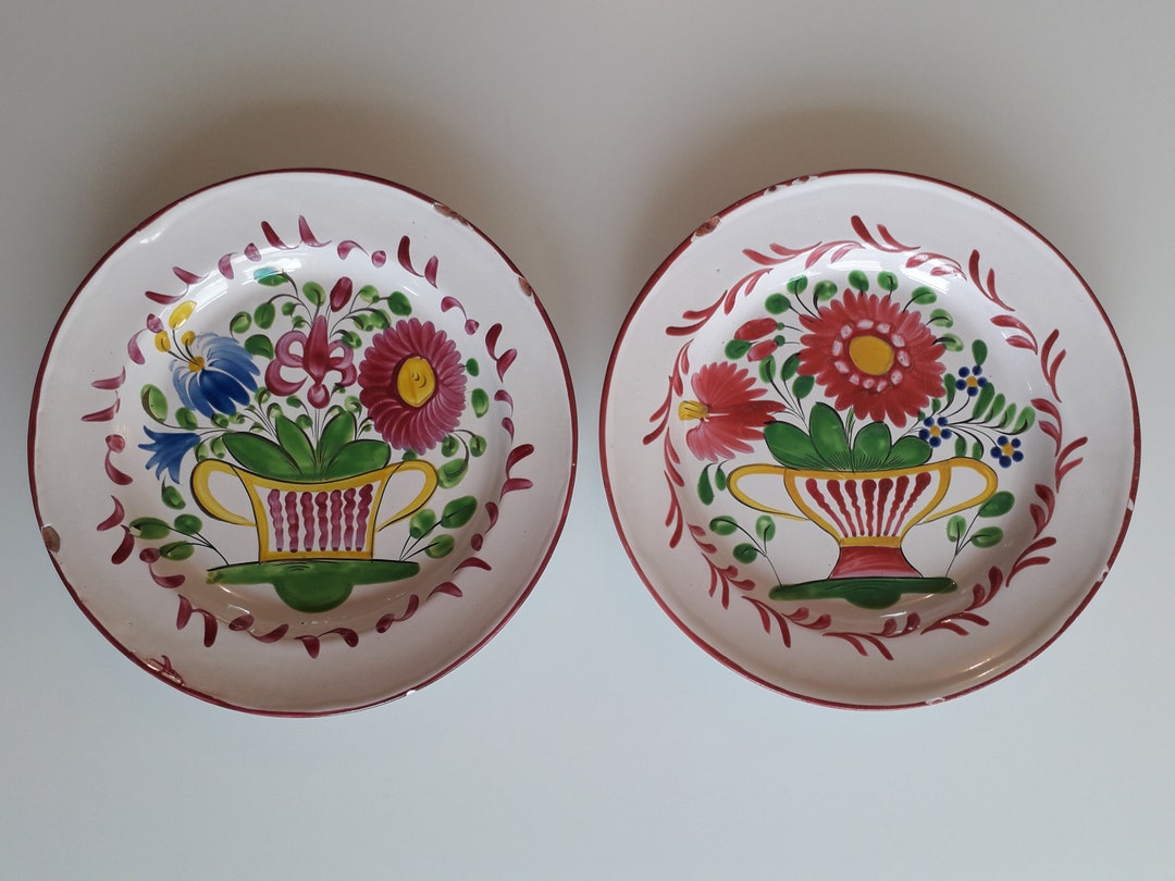 Duo of Saint Clément Earthenware Plates Flower Basket - Etsy