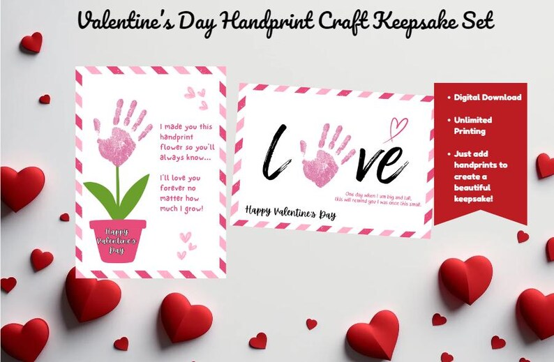 Valentine’s Day Handprint Crafts – Flower Pot & Love Message Keepsakes ...