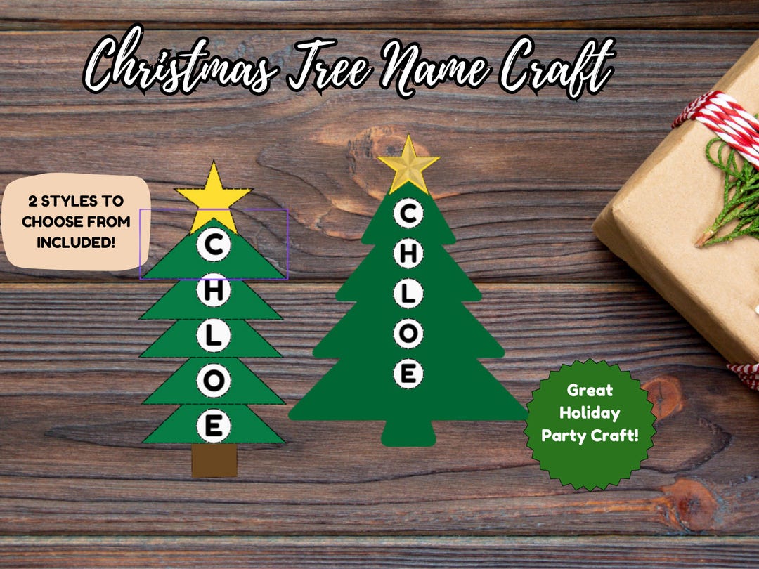 Personalized Christmas Tree Name Craft 2 Styles Included - Etsy