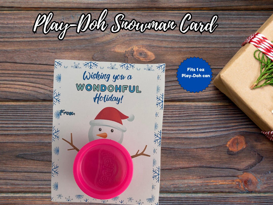 Play-doh Christmas Card Holder Cute Snowman Design Printable Digital ...