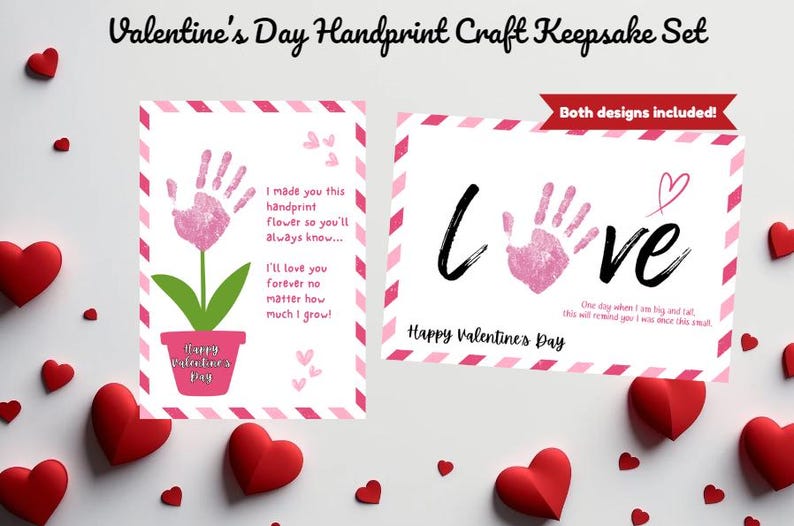 Valentine’s Day Handprint Crafts – Flower Pot & Love Message Keepsakes ...