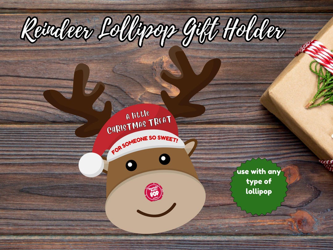 Reindeer Lollipop Gift Holder Printable Holiday Craft - Etsy