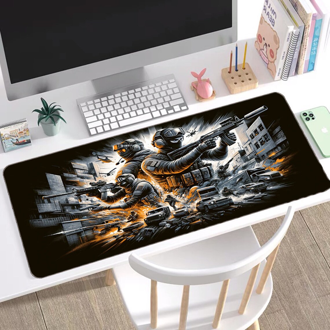 Tactical Shooter Gaming Mouse Pad | Intense Combat Desk Mat | Military ...