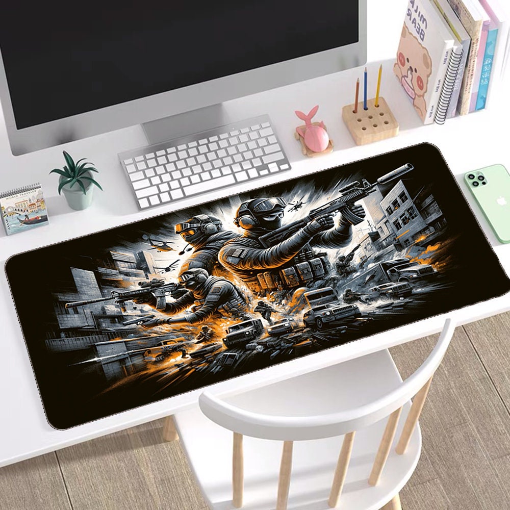 Tactical Shooter Gaming Mouse Pad | Intense Combat Desk Mat | Military ...
