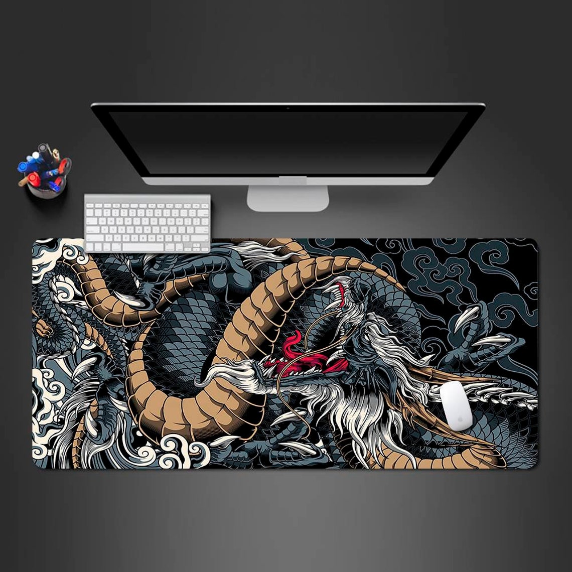 Chinese Dragon Gaming Mouse Pad, XXL Oriental Desk Mat - Etsy