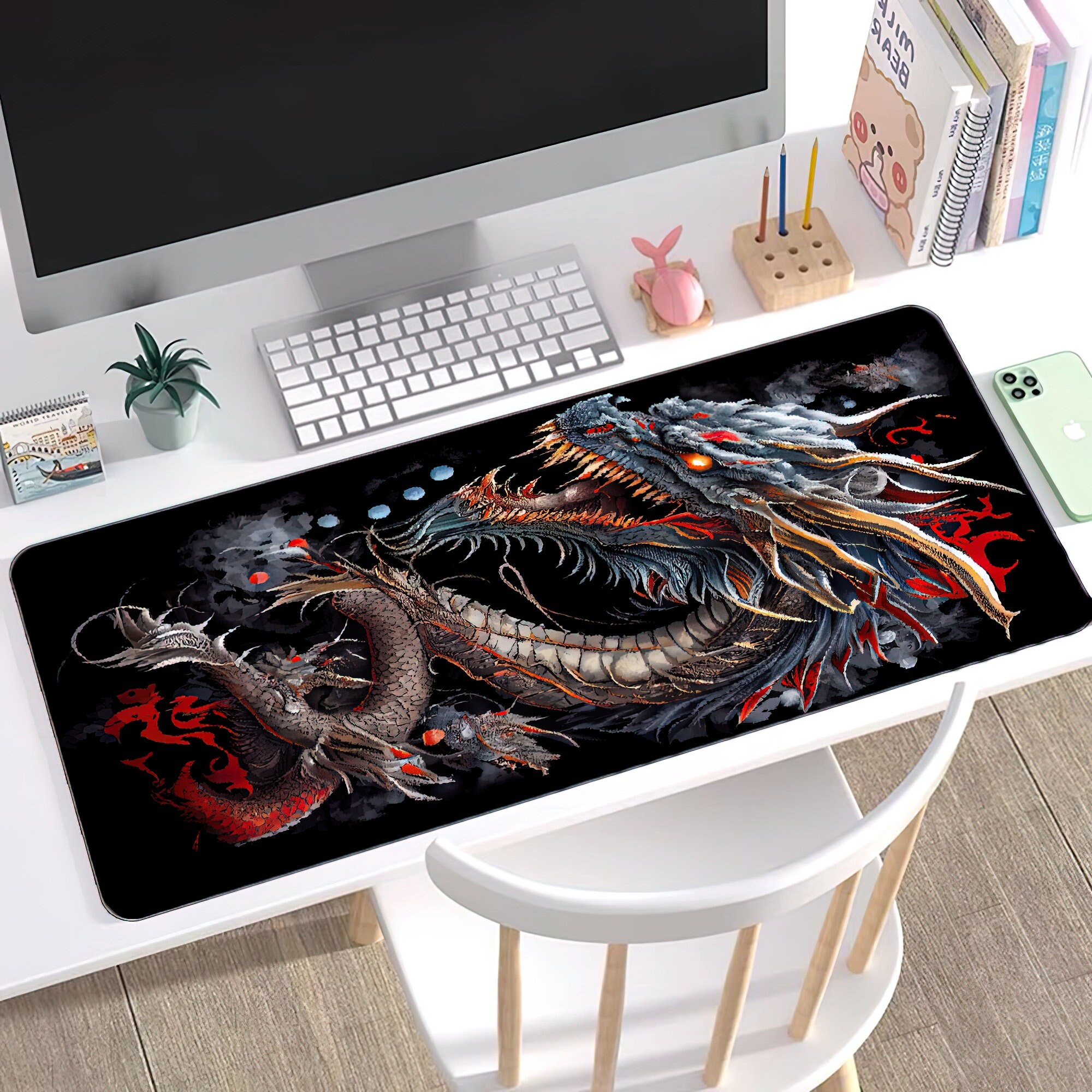 Ancient Chinese Dragon Mouse Pad, Gaming Desk Mat Dragon, XXL Dragon ...