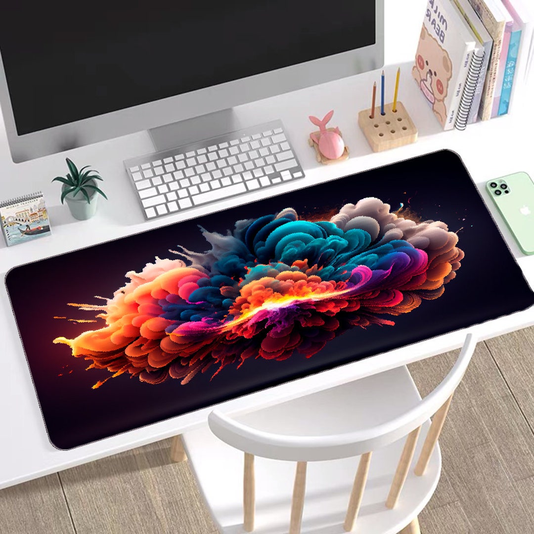Mouse Pad With Smoke Exploding, XXL Mouse Pad Gaming, Colored Explosion ...