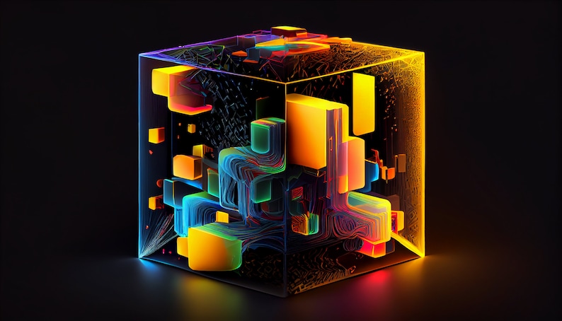 Dreamy 3D Abstract Printable Wallpaper: Artistic Swirls, Colorful Waves ...