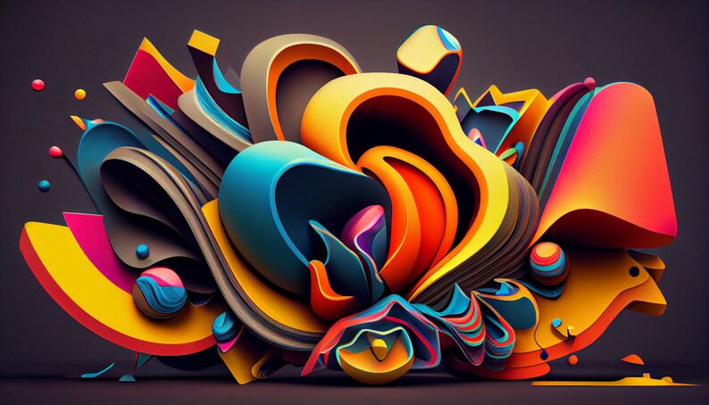 Abstract Printable Wallpaper Dreamy 3D | PNG 8K Background Digital ...