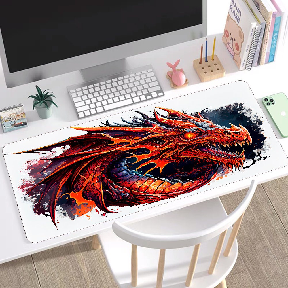 Chinese Dragon Gaming Mouse Pad, Dragon Fire Design, XXL Fire Dragon ...