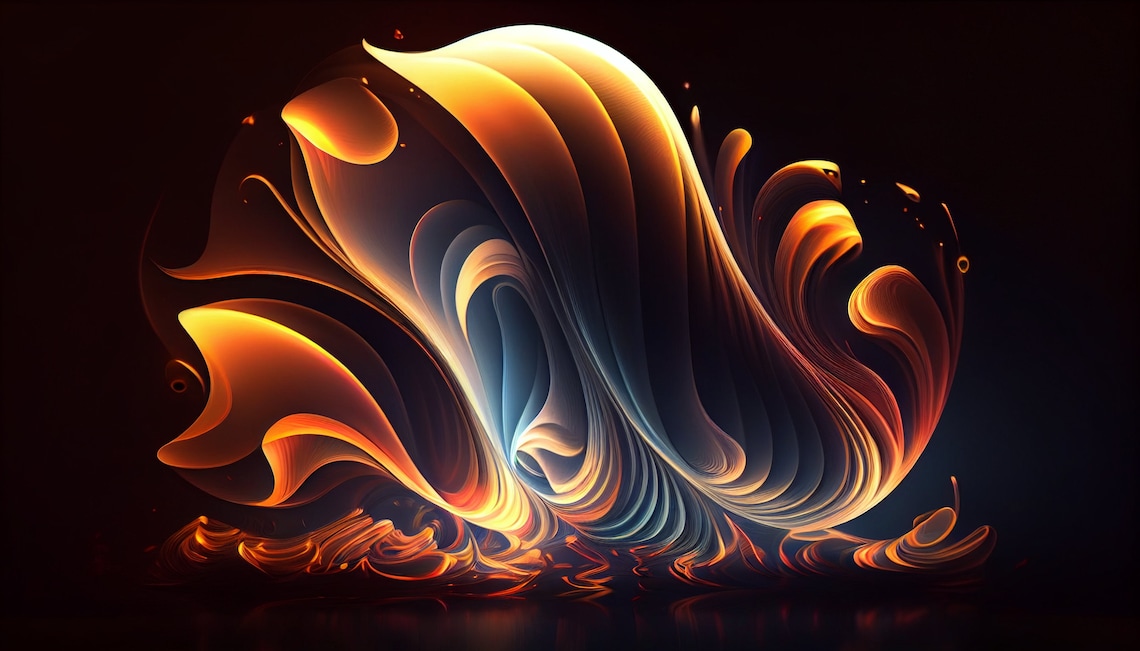 Dreamy 3D Abstract Printable Wallpaper: Artistic Swirls, Colorful Waves ...
