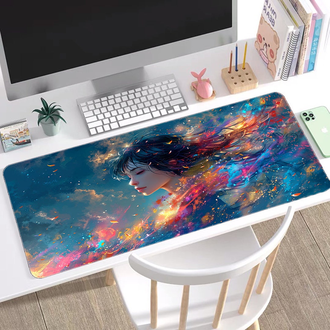 Artistic Desk Mat, Vibrant Large Mouse Pad, Gaming Desk Pad, Abstract ...