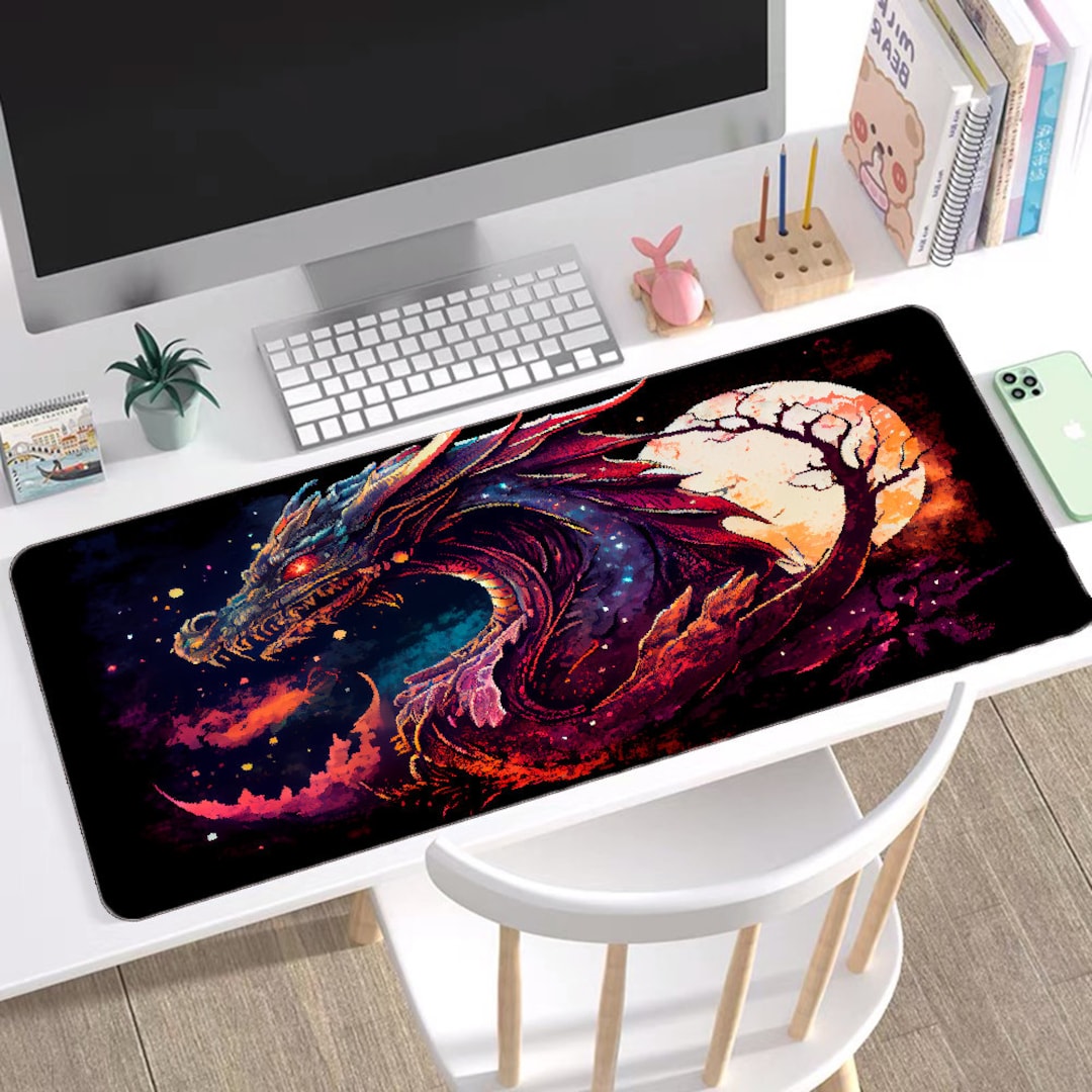 Chinese Dragon Gaming Mouse Pad, Chinoiserie Dragon Mat, XXL Elegant ...