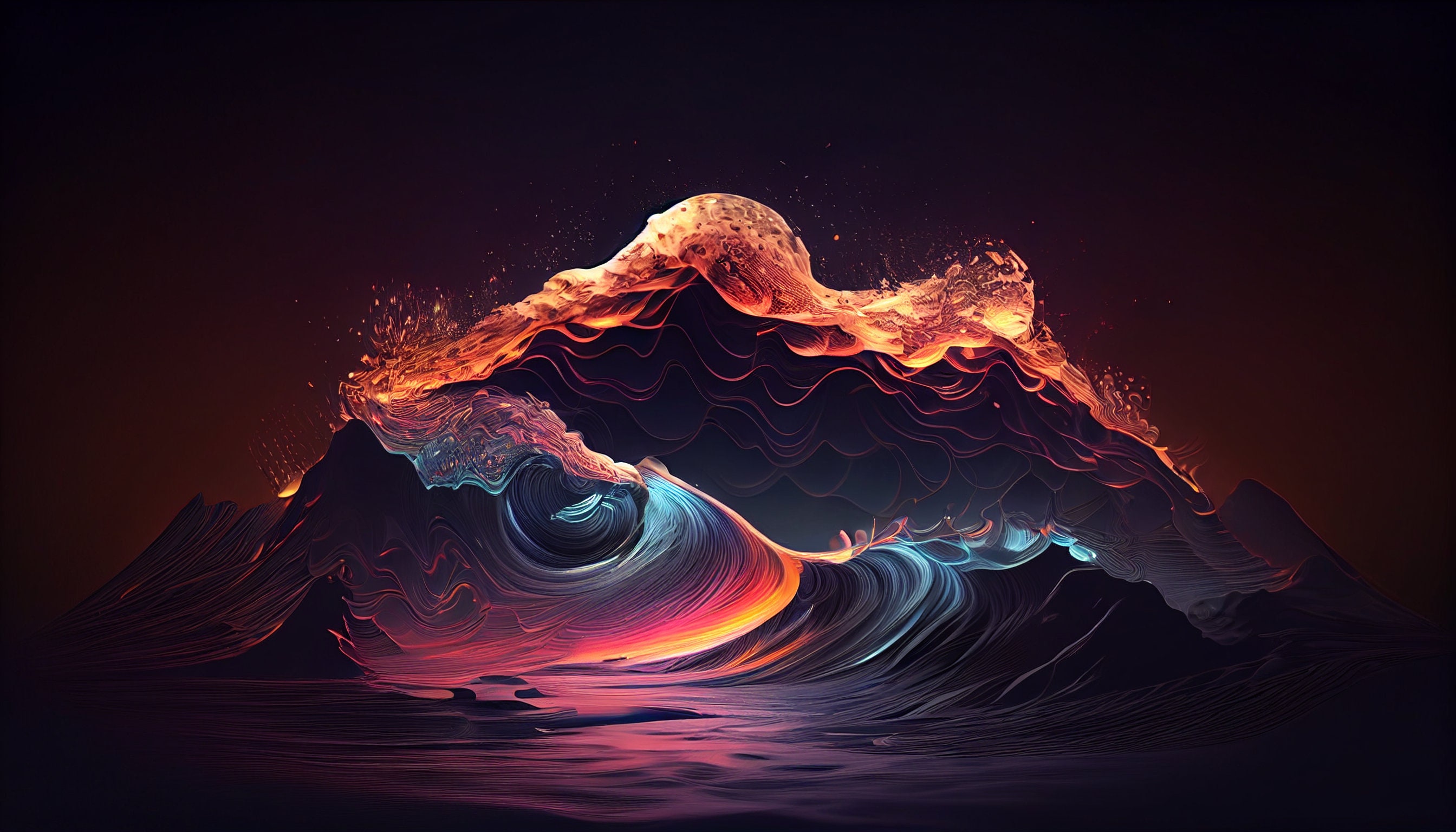 Dreamy 3D Abstract Printable Wallpaper: Artistic Swirls, Colorful Waves ...