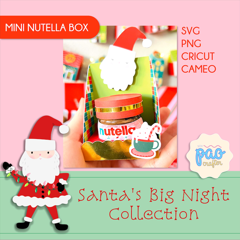 Mini Nutella Christmas Box SVG - Digital Cutting Files for Cricut and ...